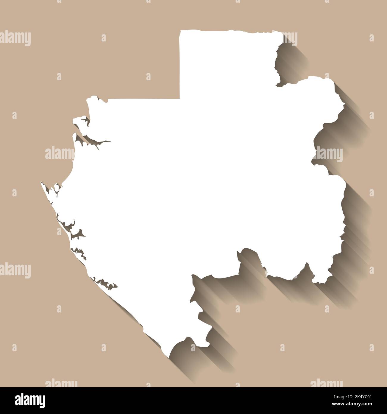 Gabon Vector Country Map Silhouette Stock Vector Image And Art Alamy