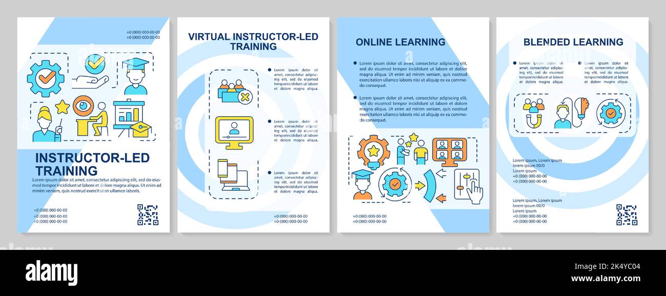Types of training programs blue brochure template Stock Vector Image ...