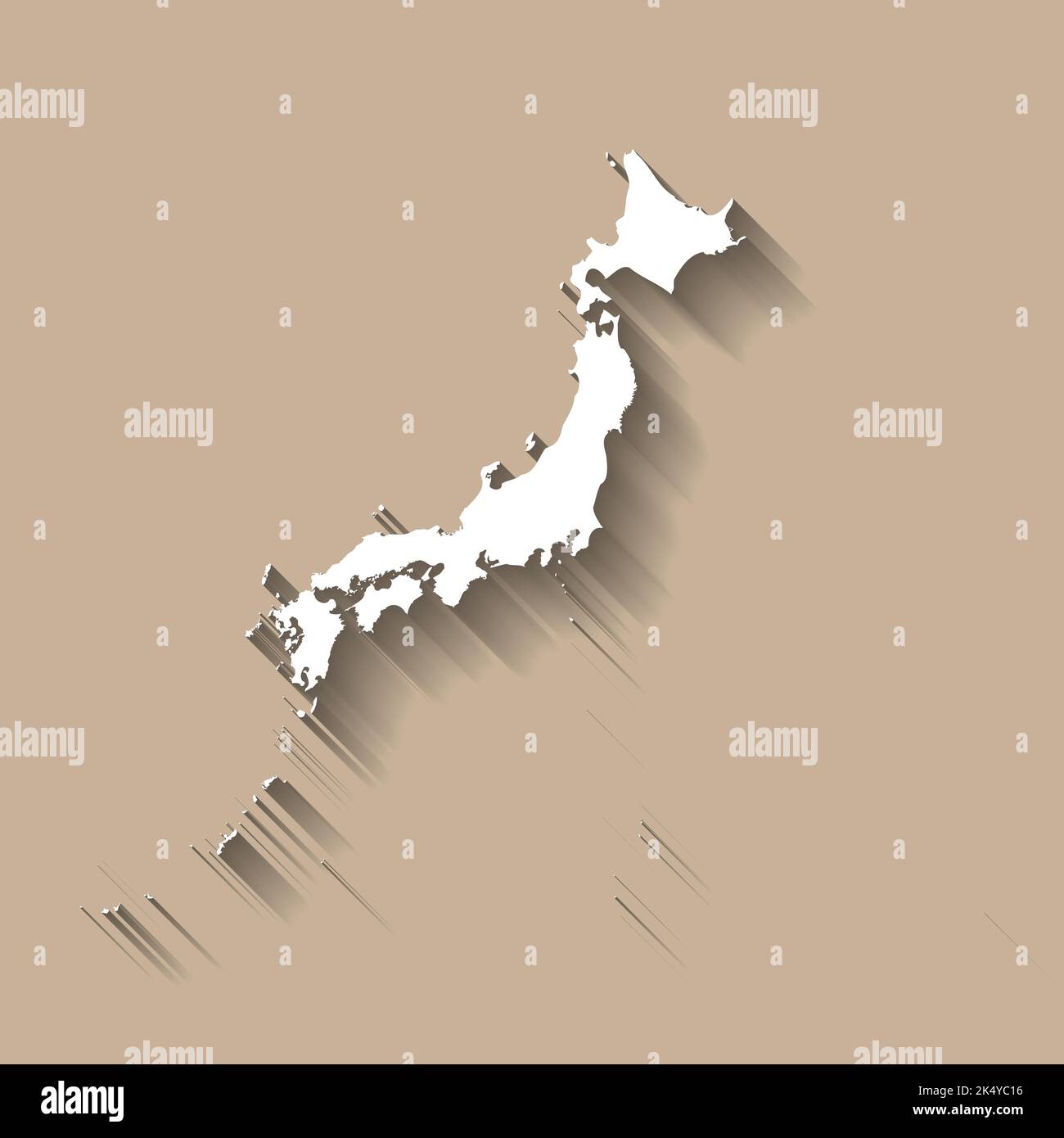 Japan Vector Country Map Silhouette Stock Vector Image And Art Alamy