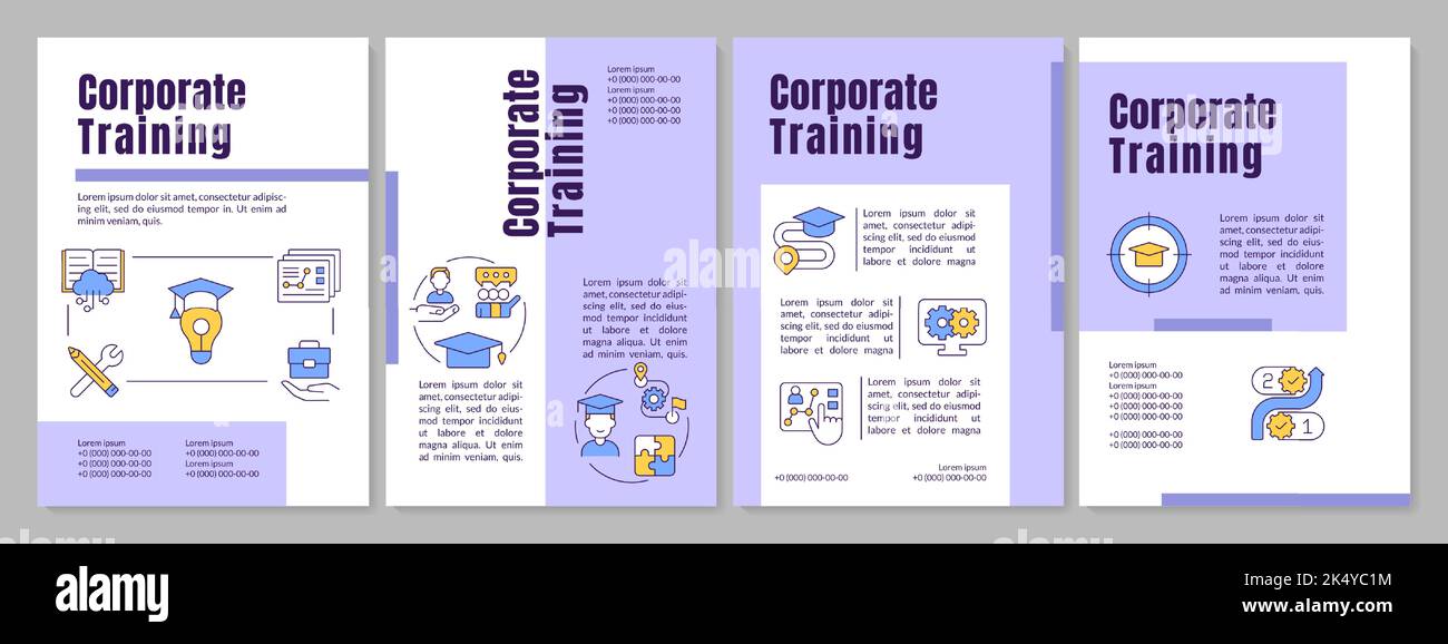 Corporate training program purple brochure template Stock Vector Image ...