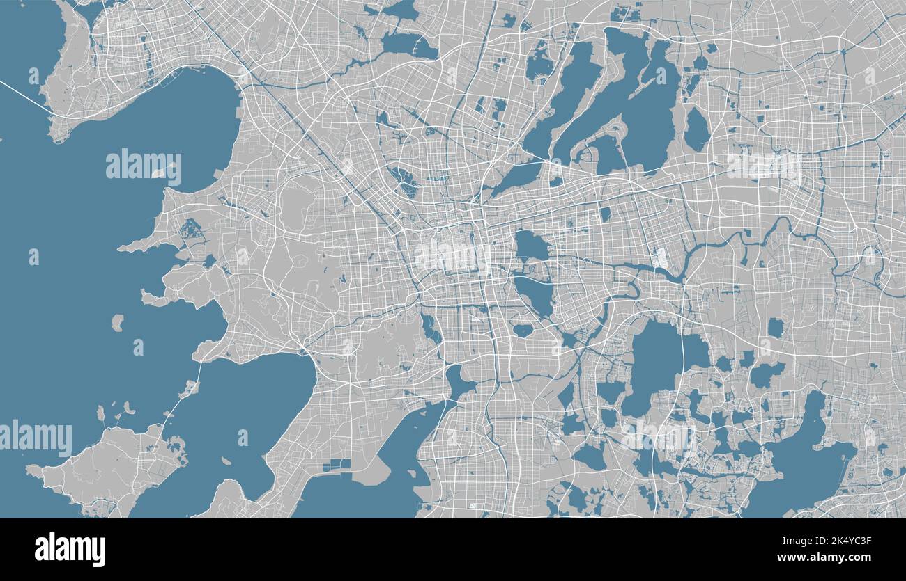Suzhou Map Detailed Map Of Suzhou City Administrative Area Cityscape Panorama Royalty Free