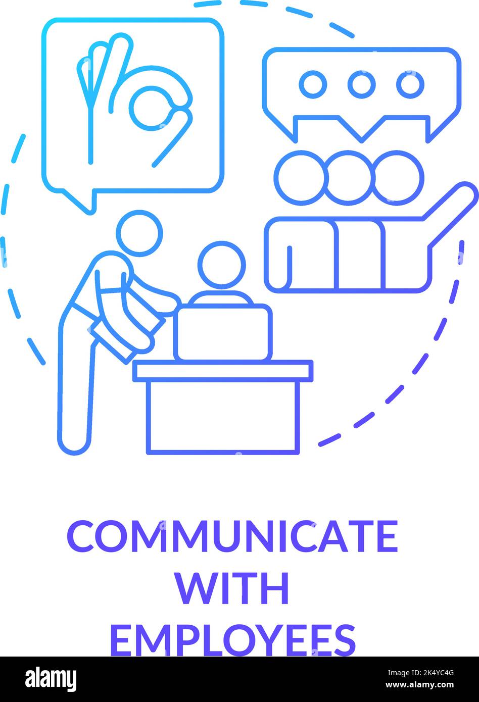 Communicate with employees blue gradient concept icon Stock Vector ... Communicate with employees blue gradient concept icon Stock Vector ...