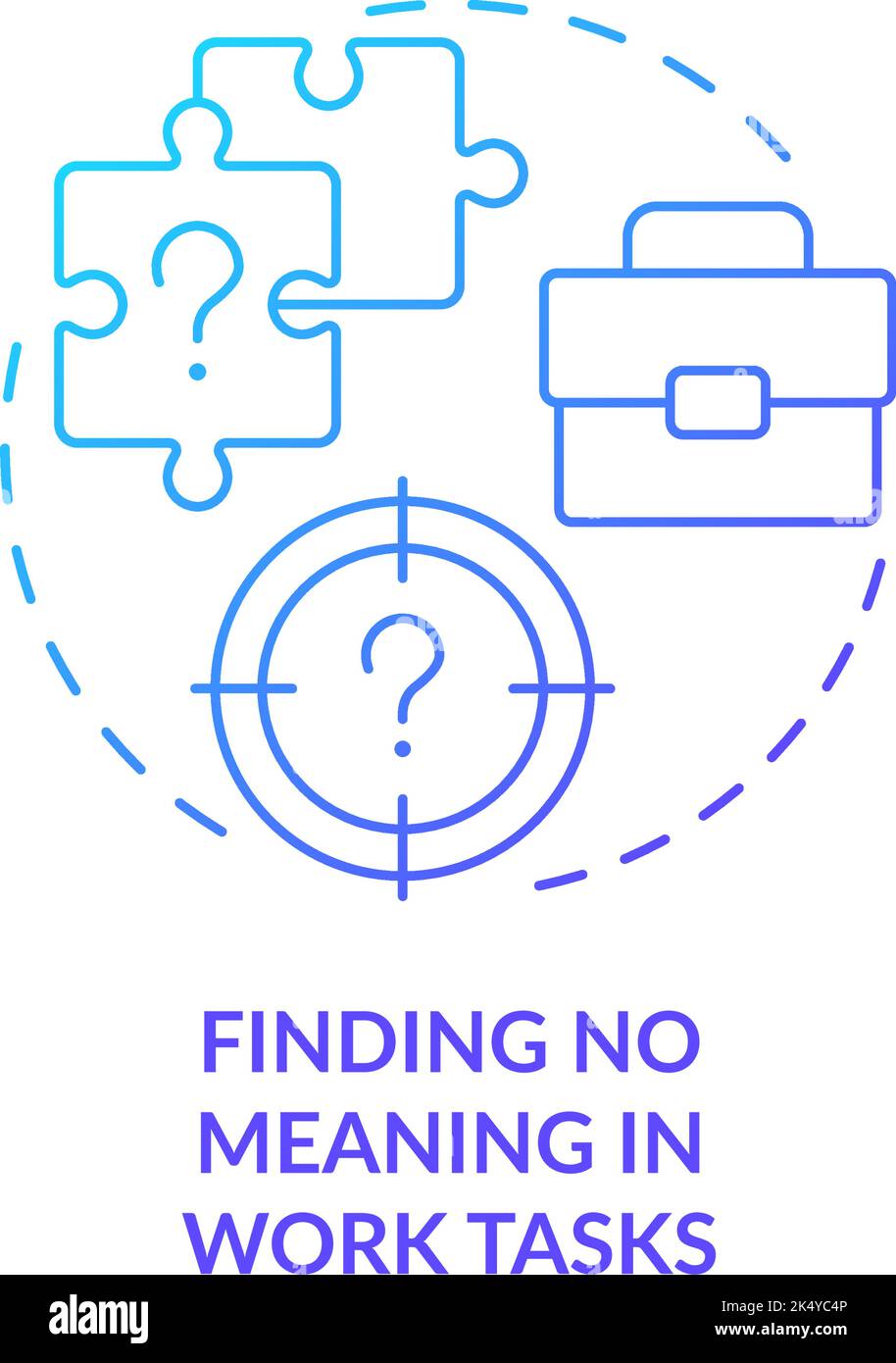 Purposeless duties at workplace blue gradient concept icon Stock Vector ...