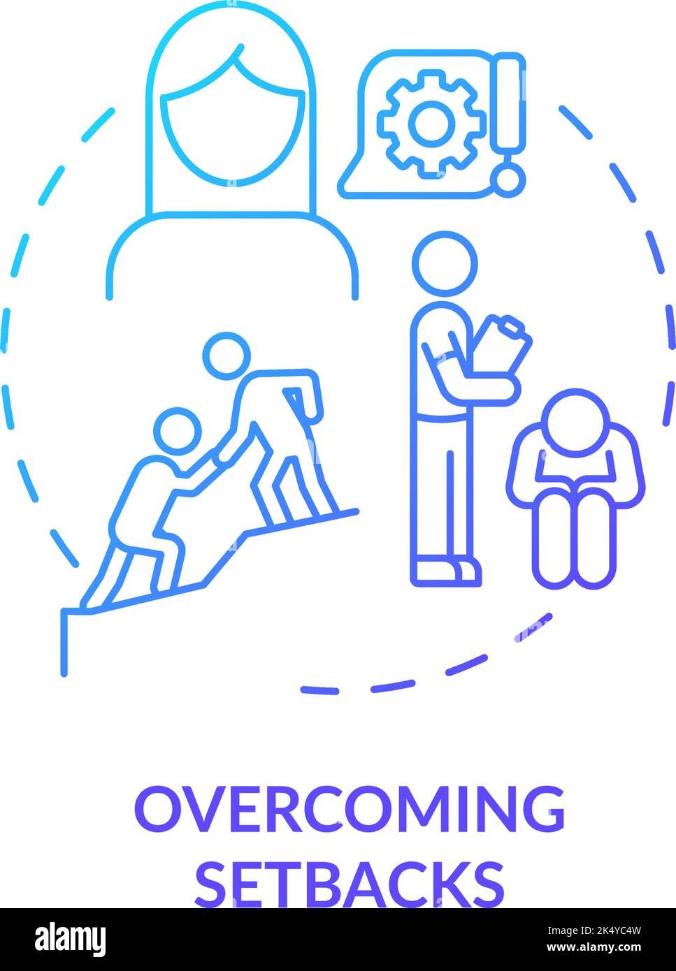 Overcoming setbacks blue gradient concept icon Stock Vector Image & Art - Alamy