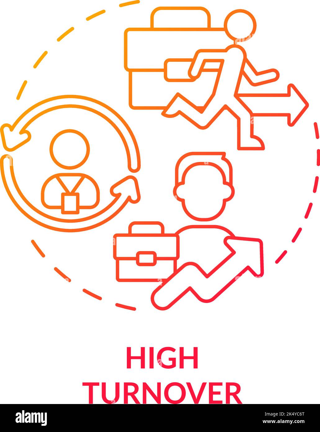 High level of resignation red gradient concept icon Stock Vector Image ...