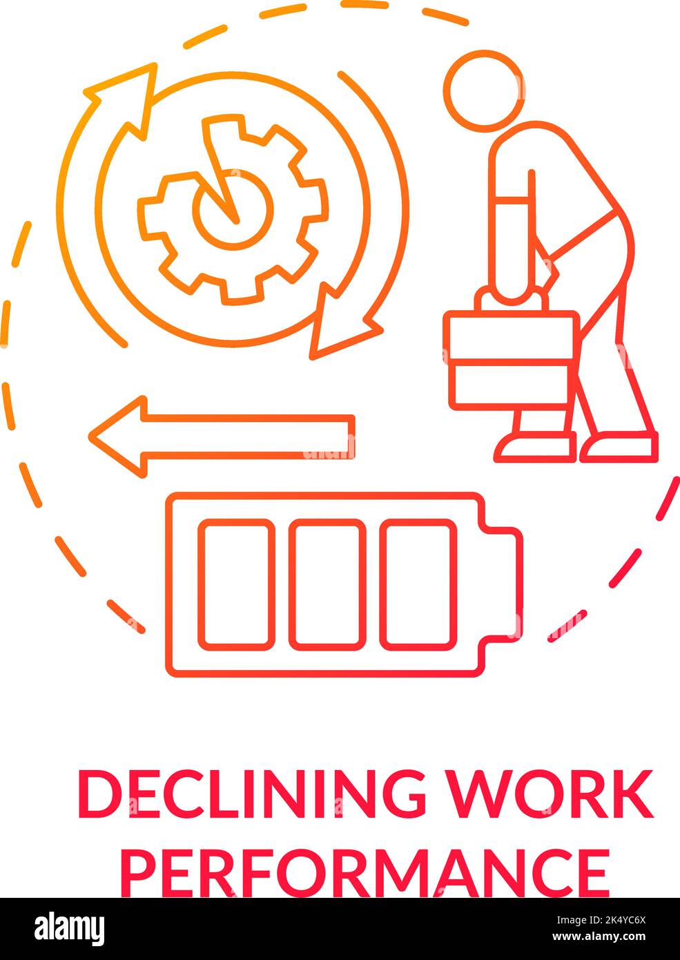 Negative work performance red gradient concept icon Stock Vector Image ...