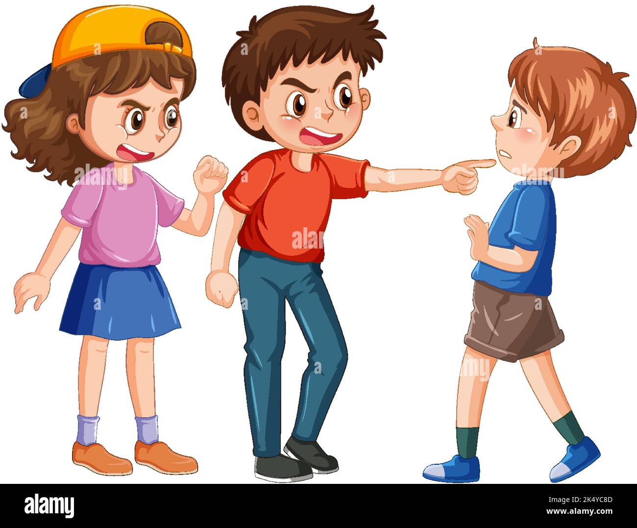 Friends Fighting Clipart
