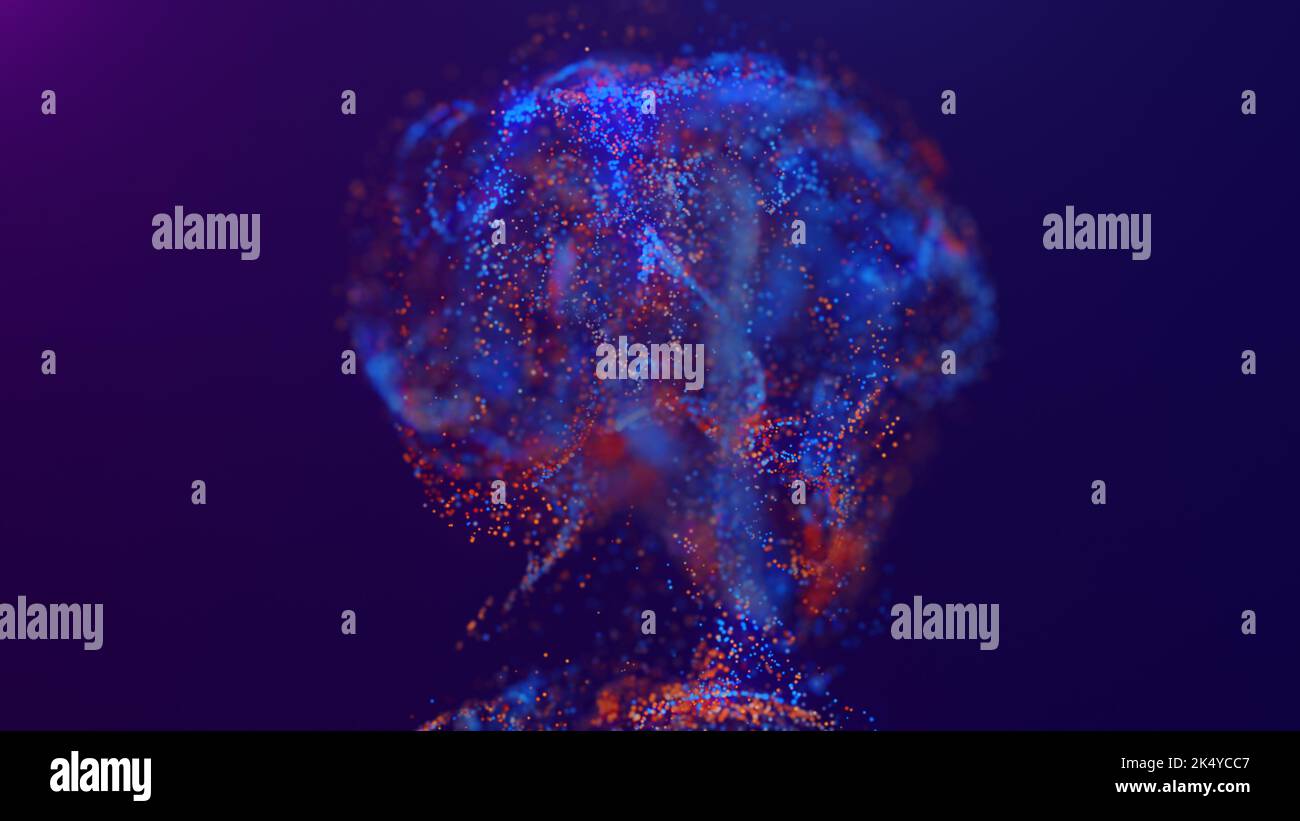 3d Rendering Of A Multicolored Vibrant Abstract Cloud Of Particles In