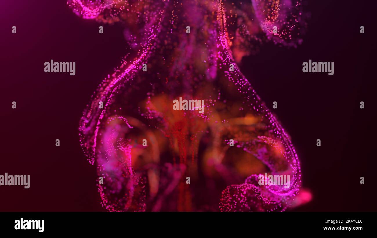 3d Rendering Of A Multicolored Vibrant Abstract Cloud Of Particles In