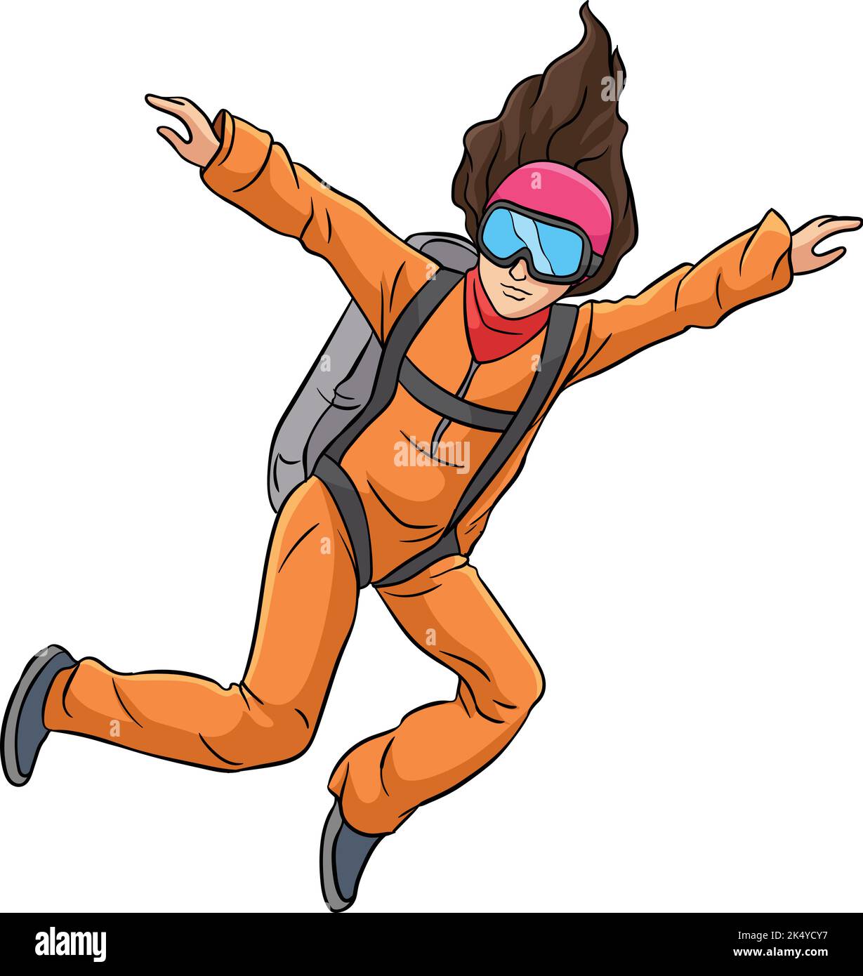 Skydiving Cartoon Colored Clipart Illustration Stock Vector Image & Art ...