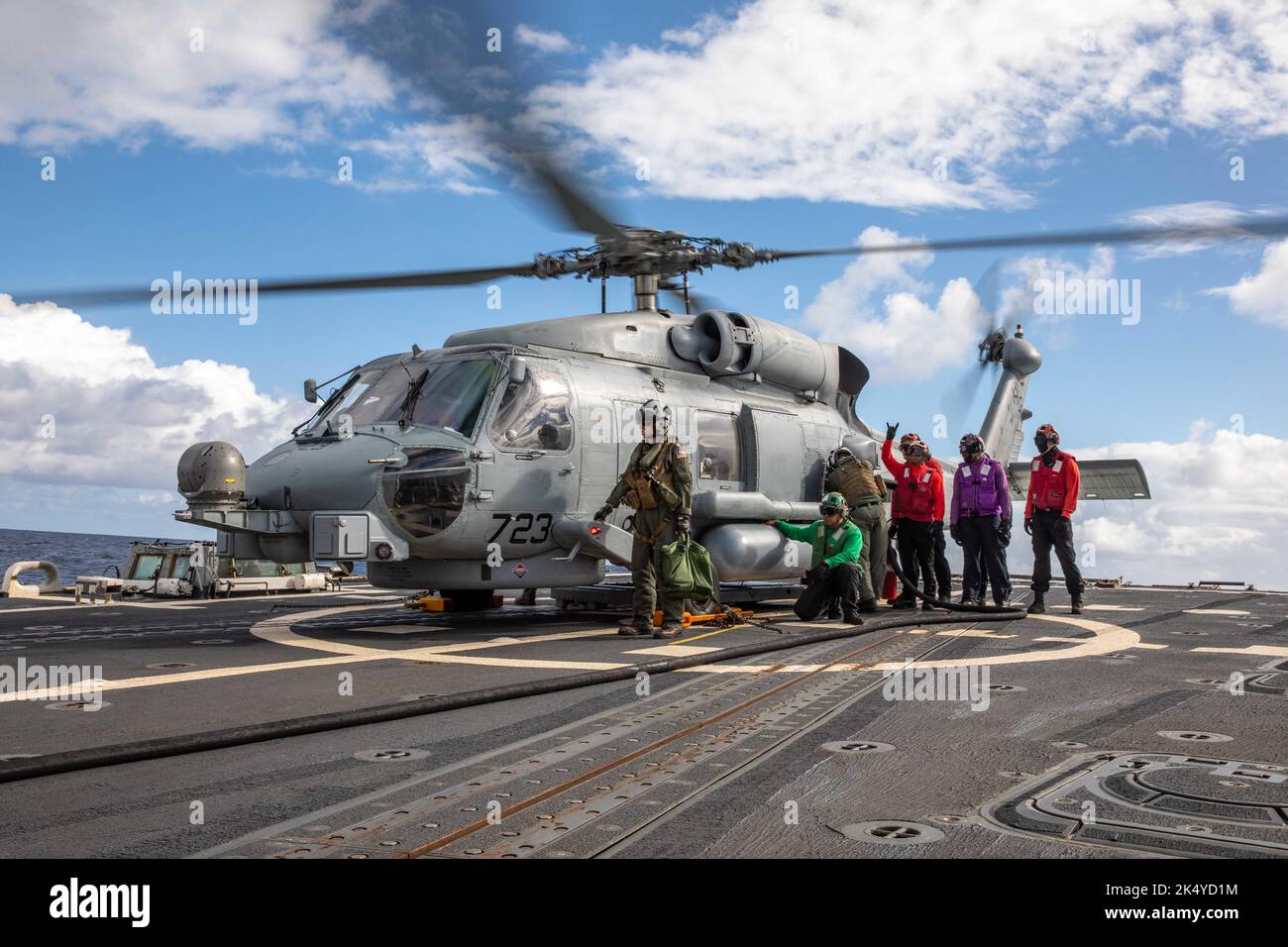 EASTERN ATLANTIC OCEAN (Sept. 29, 2022) Sailors conduct a hot pump ...