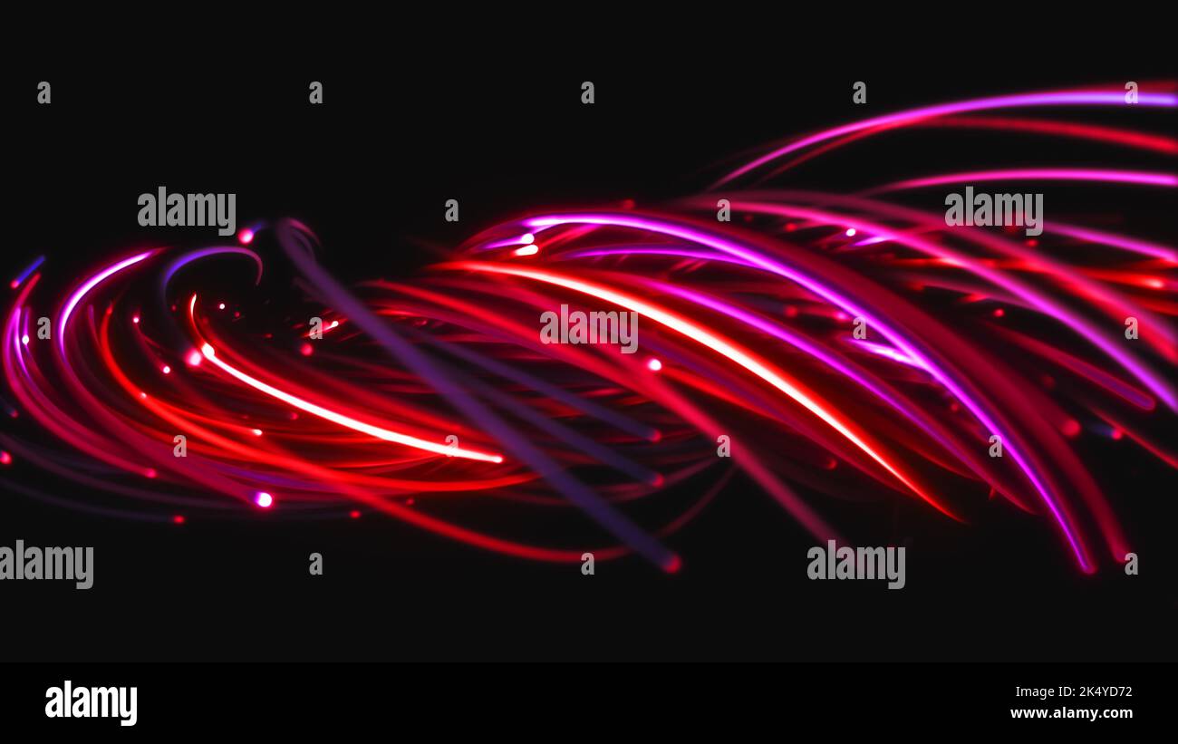 3D rendering of a colorful abstract background of strings, lines ...