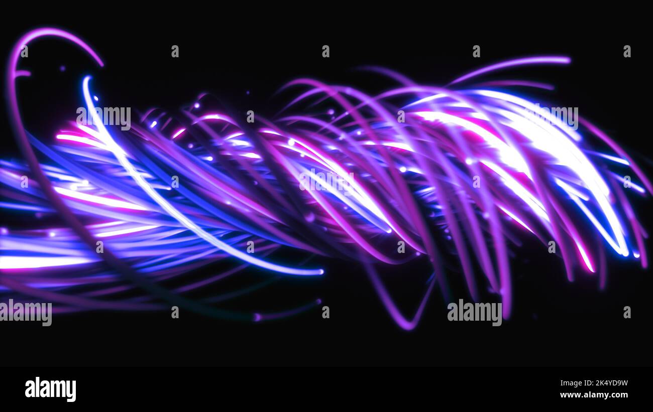 3D rendering of a colorful abstract background of strings, lines ...