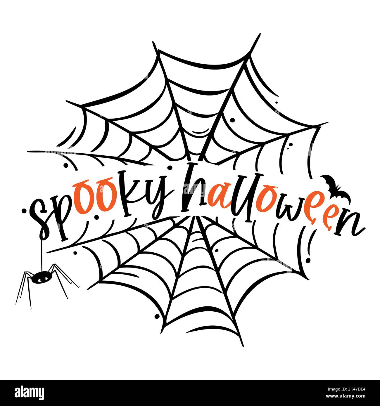 Spooky halloween quote. Spider web. Vector illustration Stock Vector ...
