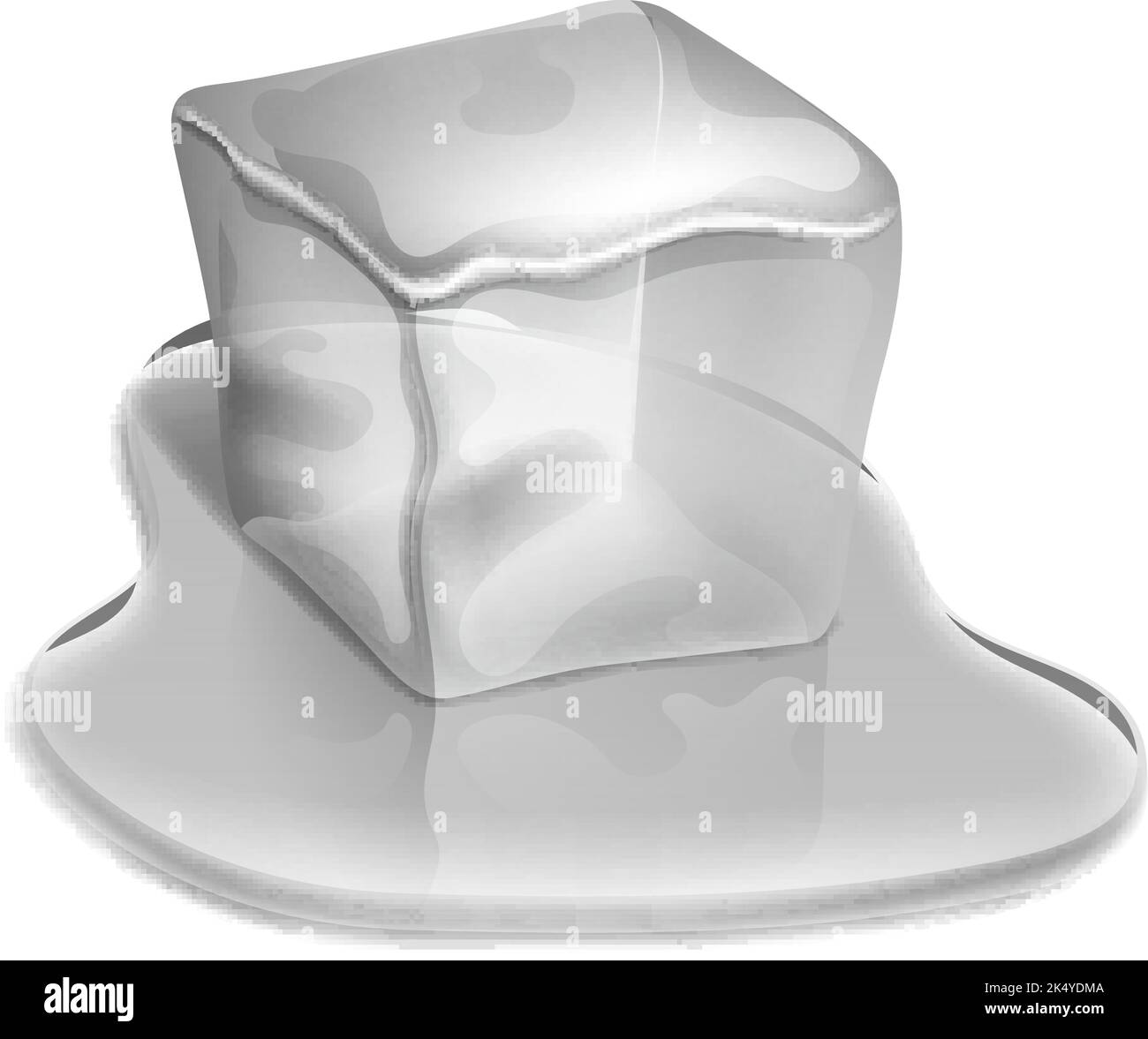 Melting Ice Cube Cold Pure Water Crystal Stock Vector Image And Art Alamy