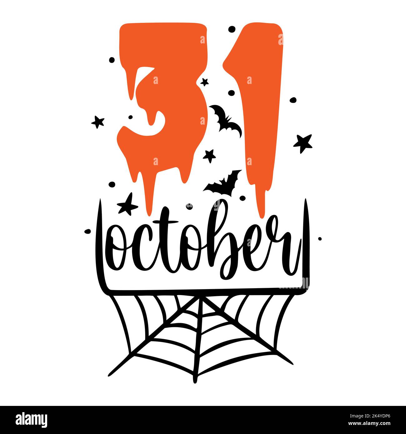 31 october halloween handwritten quote. Vector illustration Stock ...