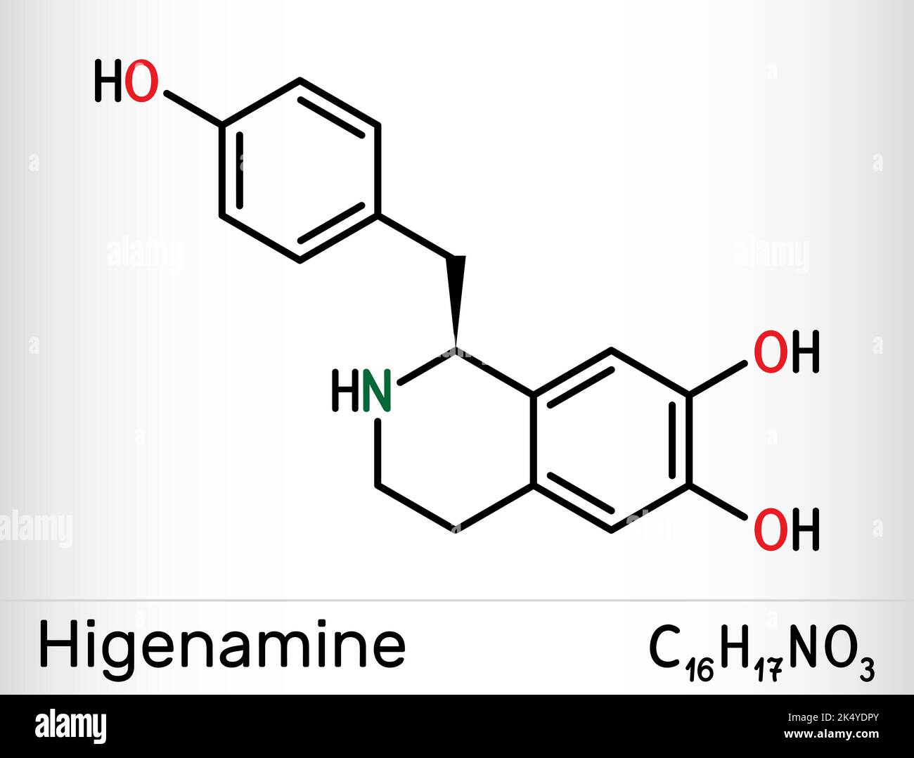 Higenamine, norcoclaurine molecule. It is herbal, natural product ...
