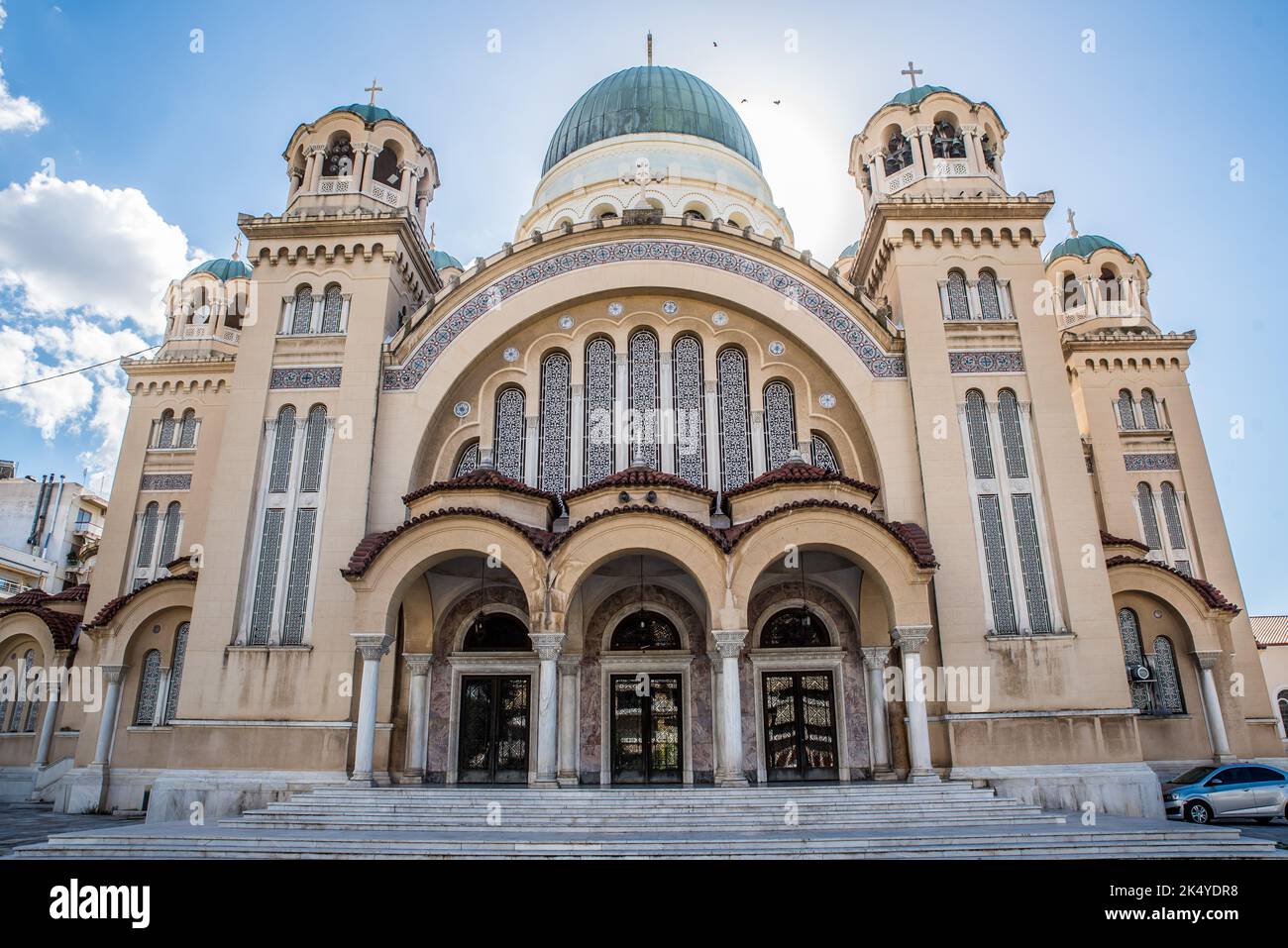 Agios Andreas the landmark church and the metropolis of Patras on a ...
