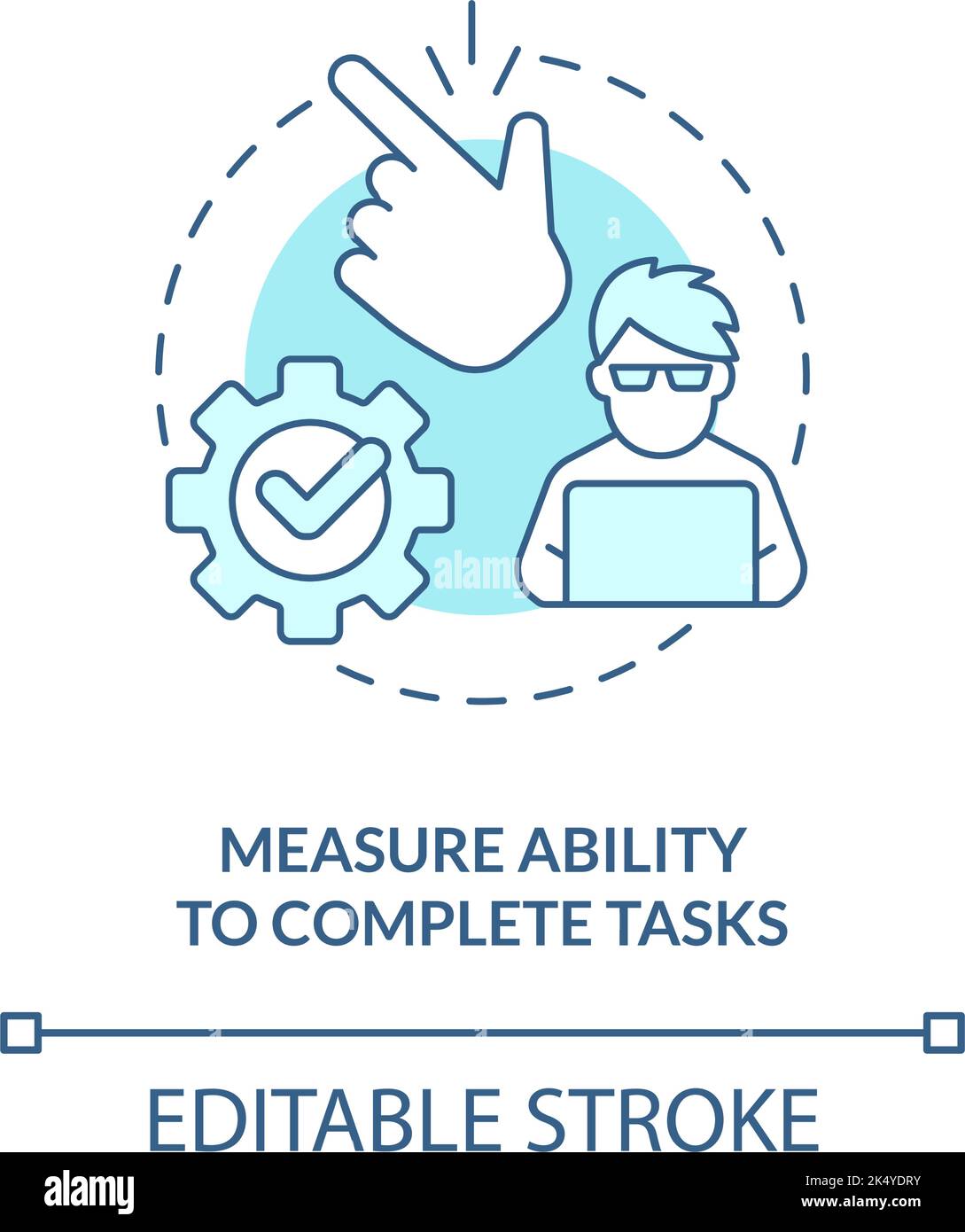 Measure ability to complete tasks turquoise concept icon Stock Vector Image & Art - Alamy