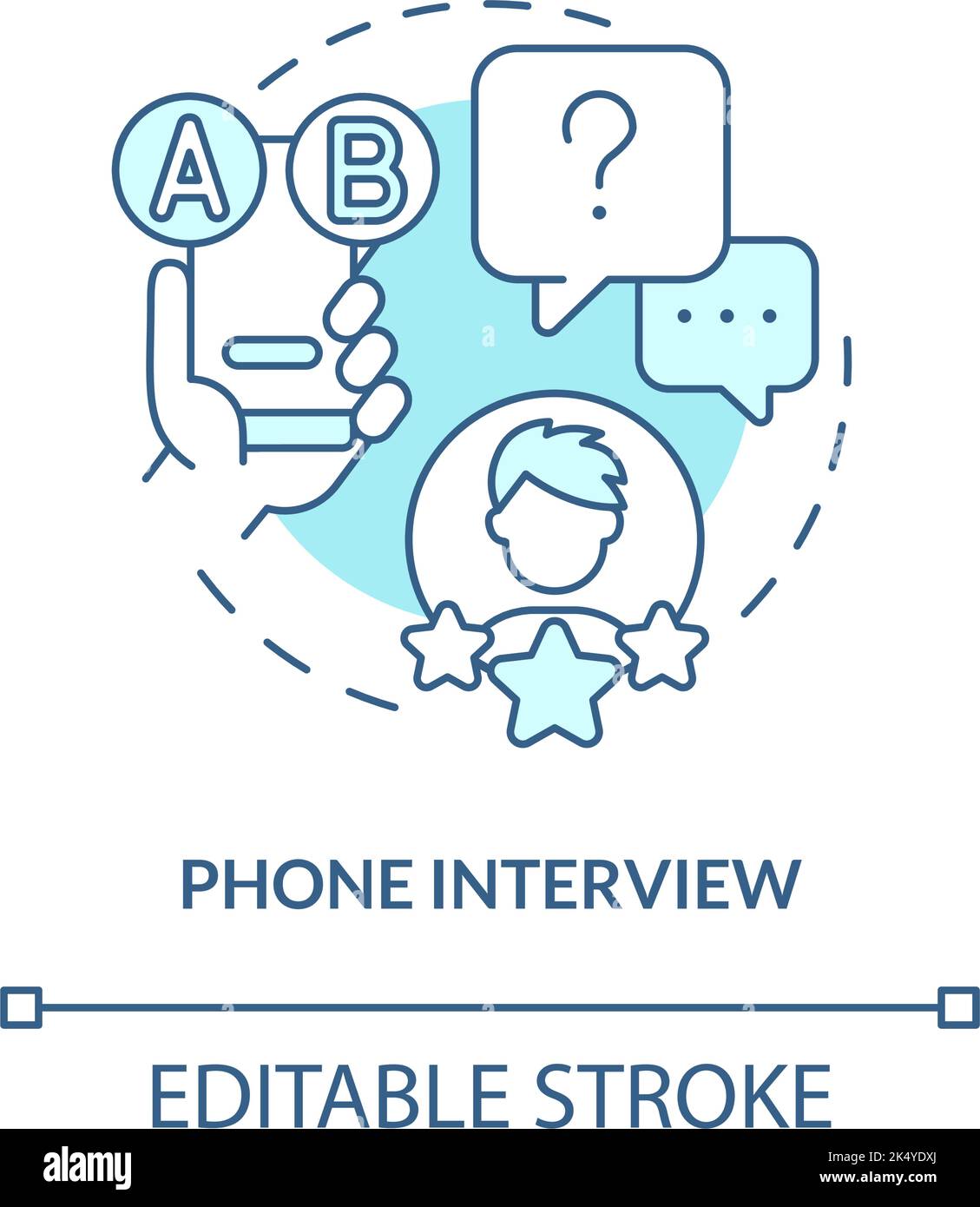 Phone interview turquoise concept icon Stock Vector Image & Art - Alamy