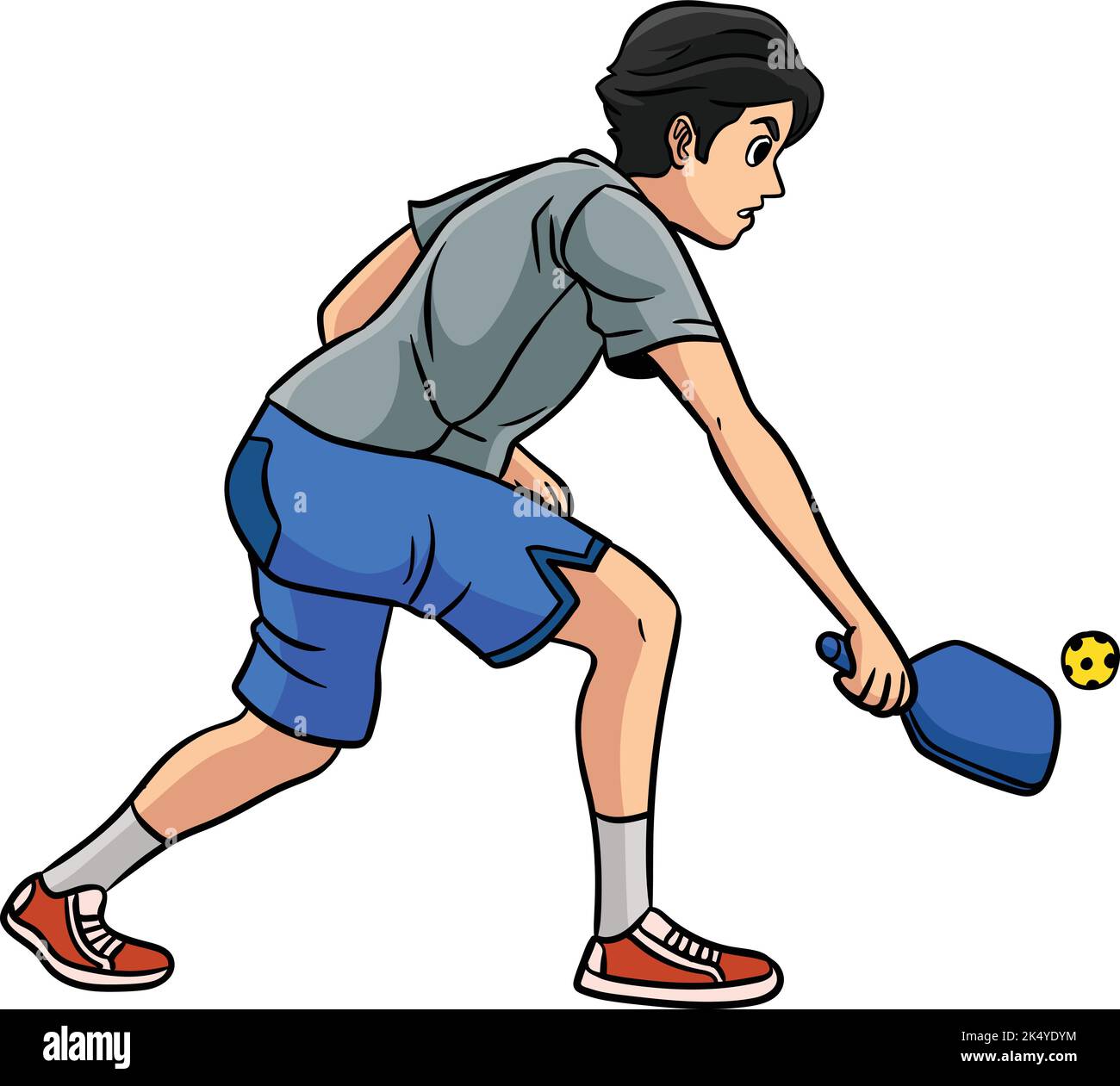 Pickleball Cartoon Colored Clipart Illustration Stock Vector Image ...