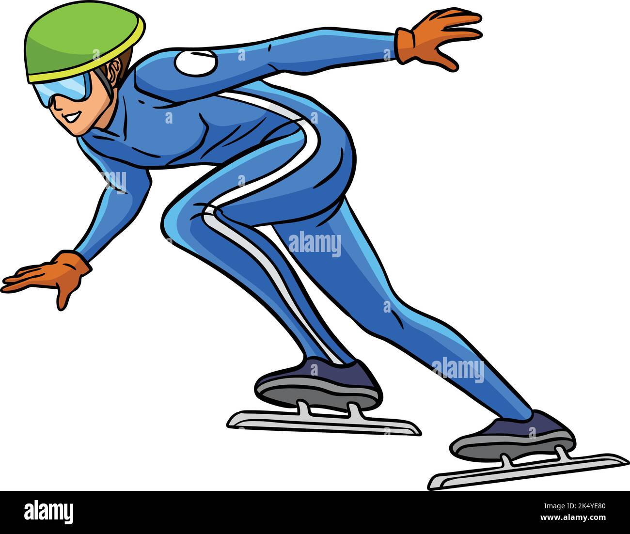 Speed Skating Cartoon Colored Clipart Illustration Stock Vector Image ...