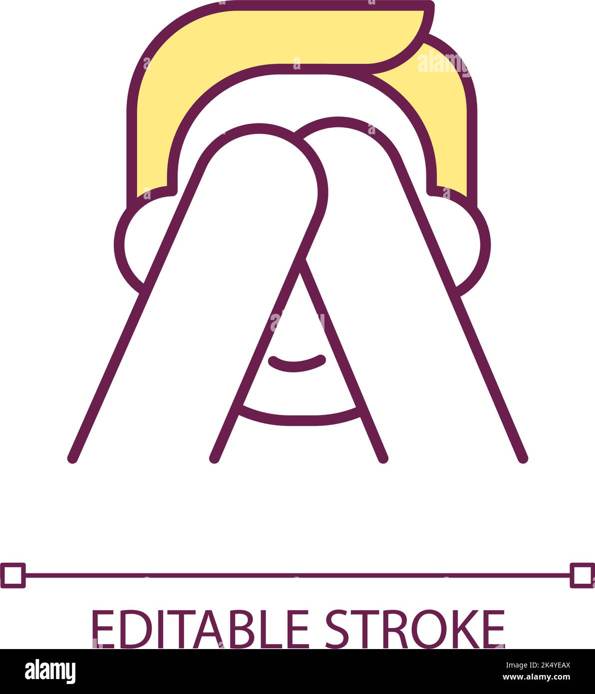 Shy person RGB color icon Stock Vector Image & Art - Alamy