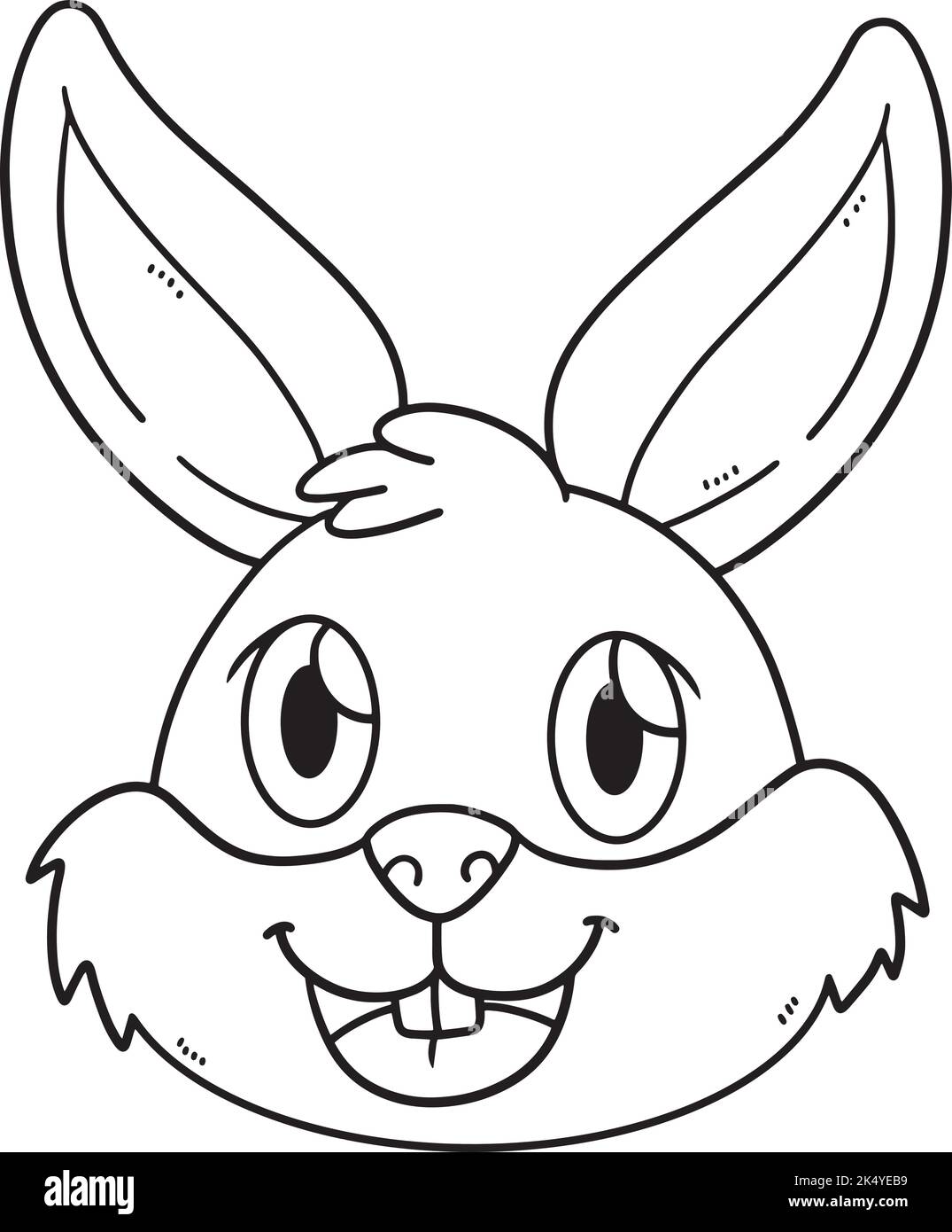 Rabbit Head Isolated Coloring Page for Kids Stock Vector Image & Art ...
