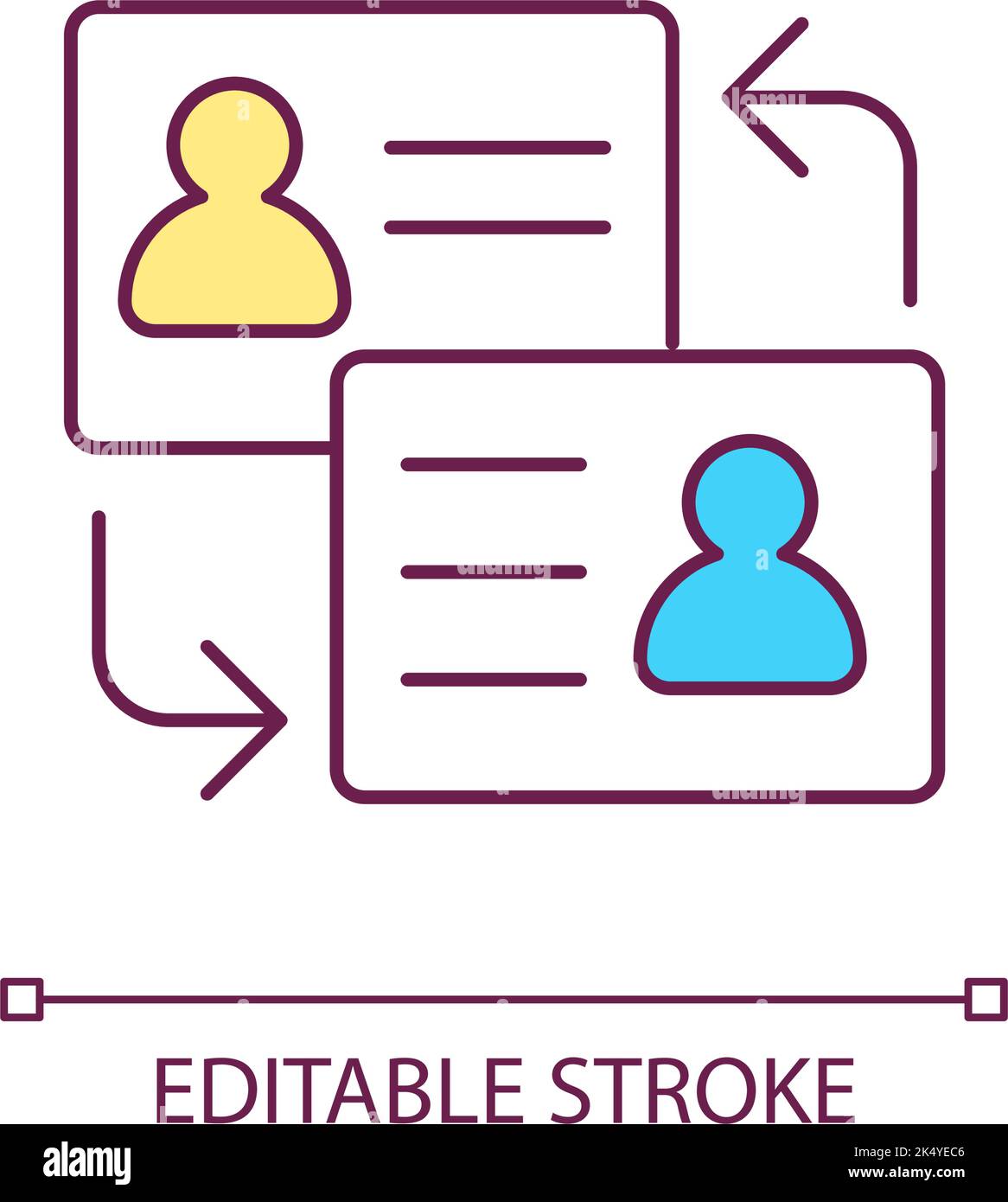 Exchange personal contacts RGB color icon Stock Vector Image & Art - Alamy