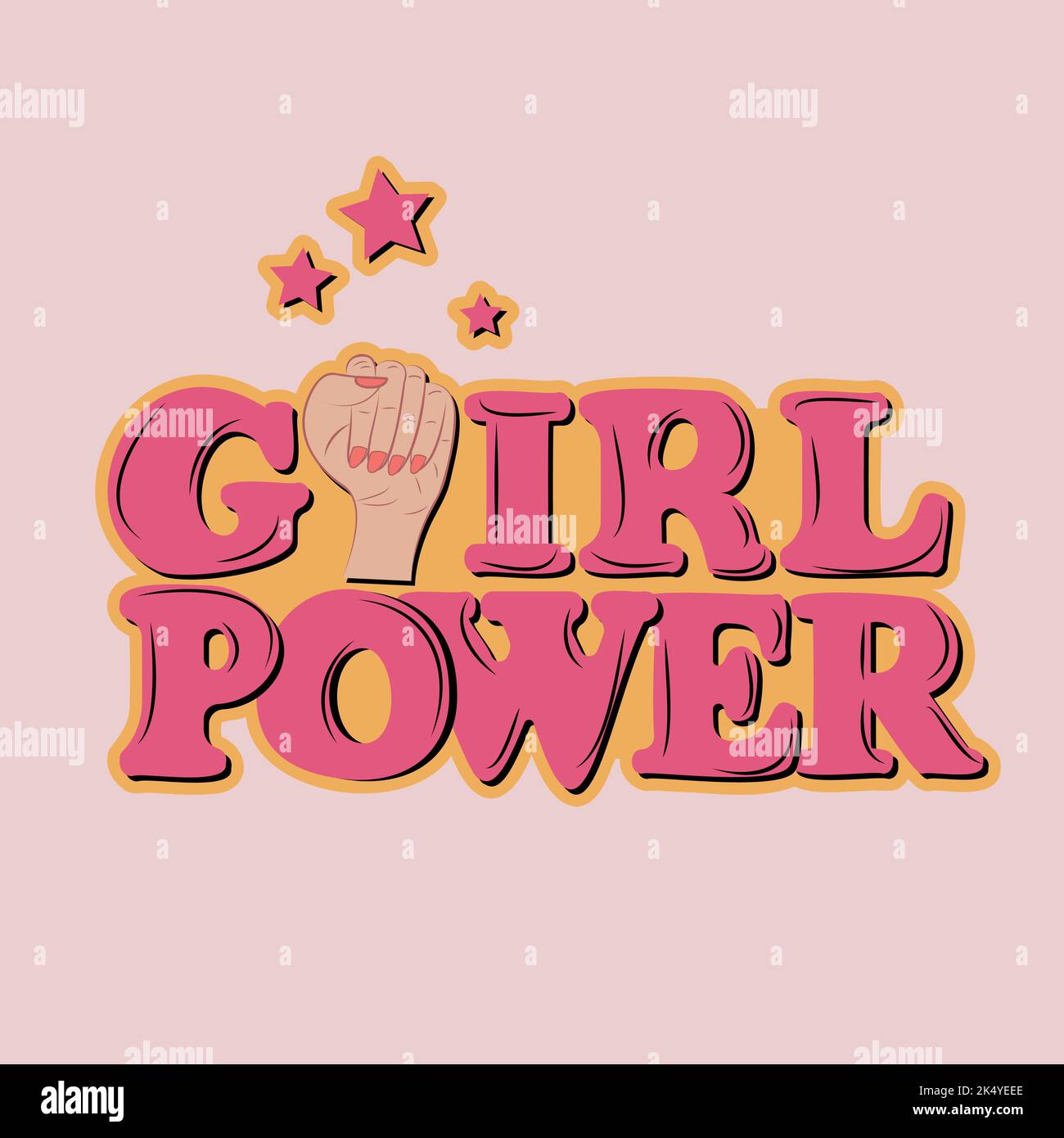 Slogan Girl power with female hand. Vector illustration Stock Vector Image & Art - Alamy