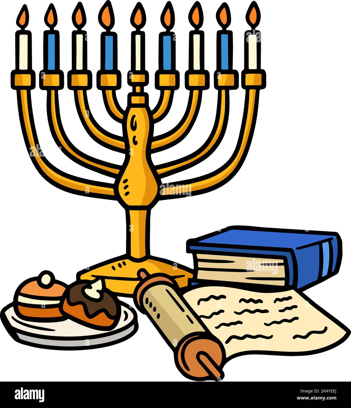 Hanukkah Menorah Cartoon Colored Clipart Stock Vector Image & Art - Alamy