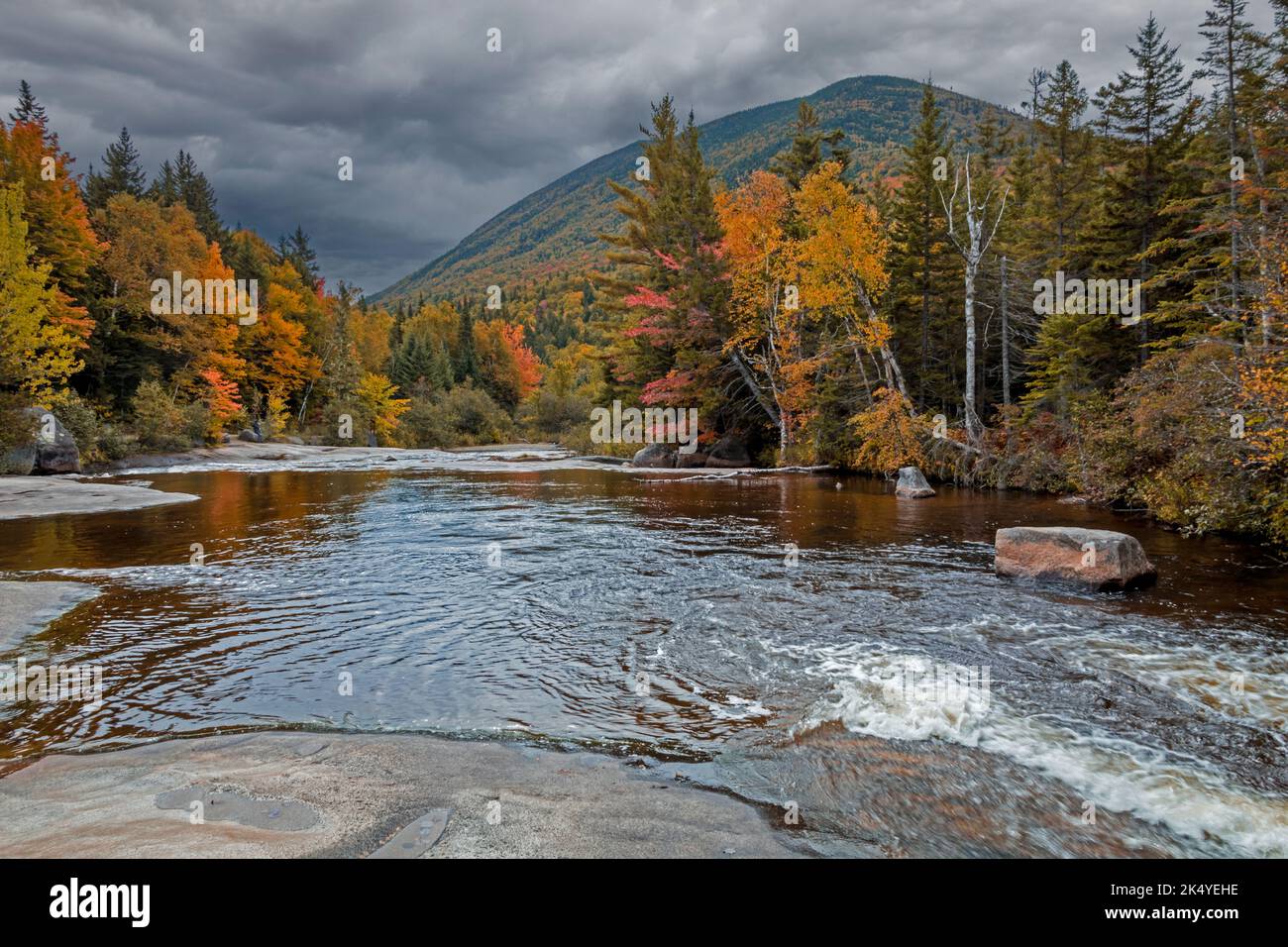 Slide Mountain in Baxter State Park, Maine, with stunning early Fall ...