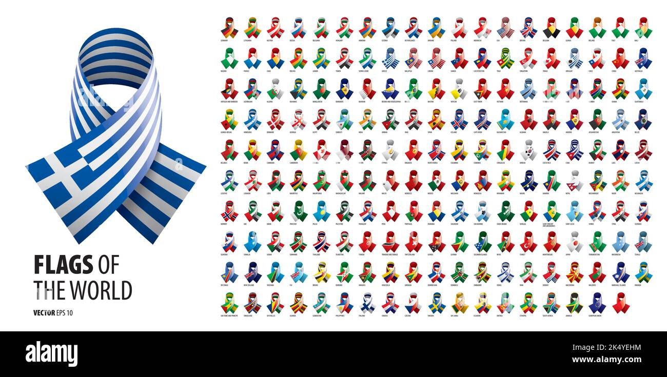National flags of the countries. Vector illustration on white ...