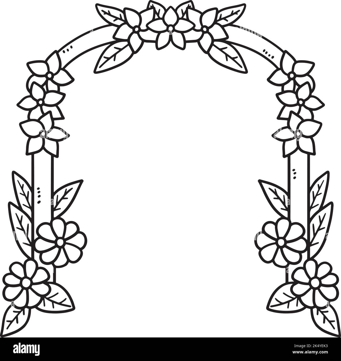 Floral Frame Isolated Coloring Page for Kids Stock Vector Image & Art ...
