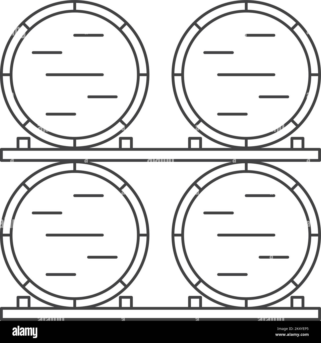 Wooden barrel storage line icon. Brewery symbol Stock Vector Image ...