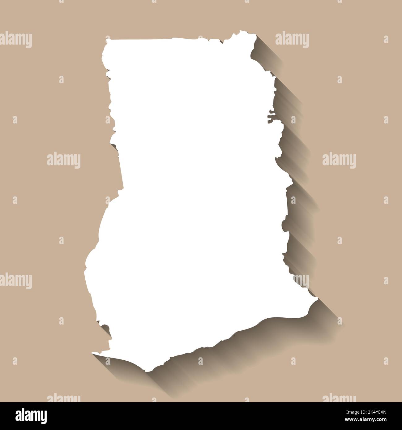 Ghana vector country map silhouette Stock Vector Image & Art - Alamy