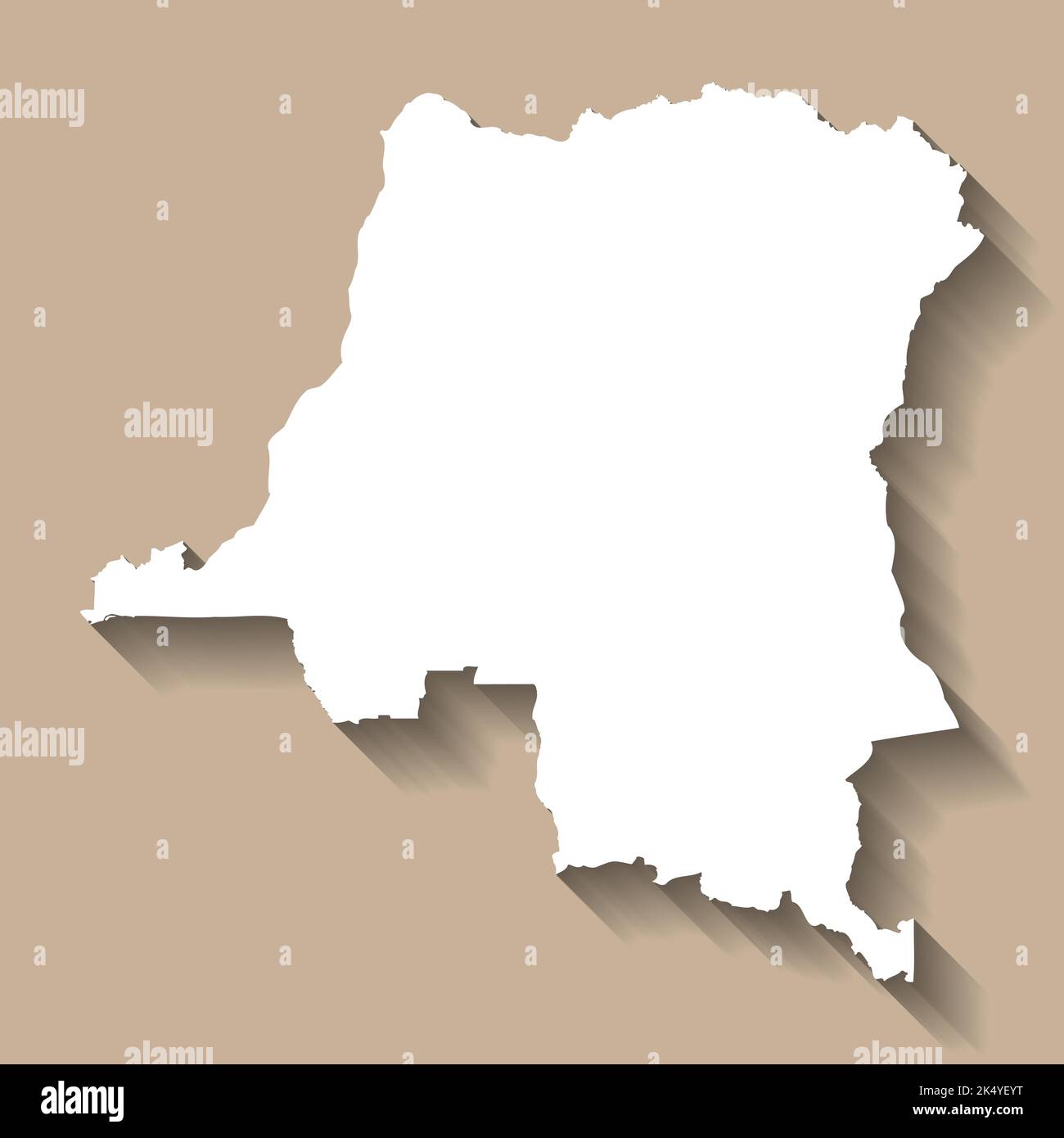 Democratic Republic Of The Congo Vector Country Map Silhouette Stock