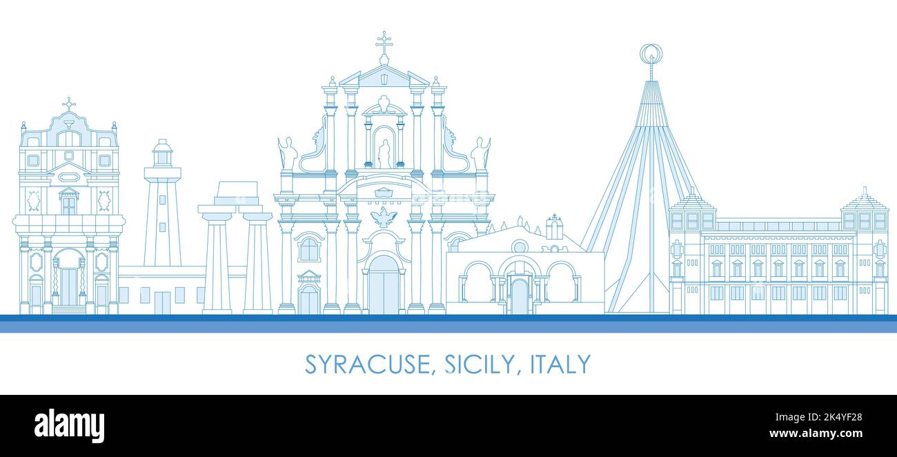 Siracusa sightseeing sicily Stock Vector Images - Alamy