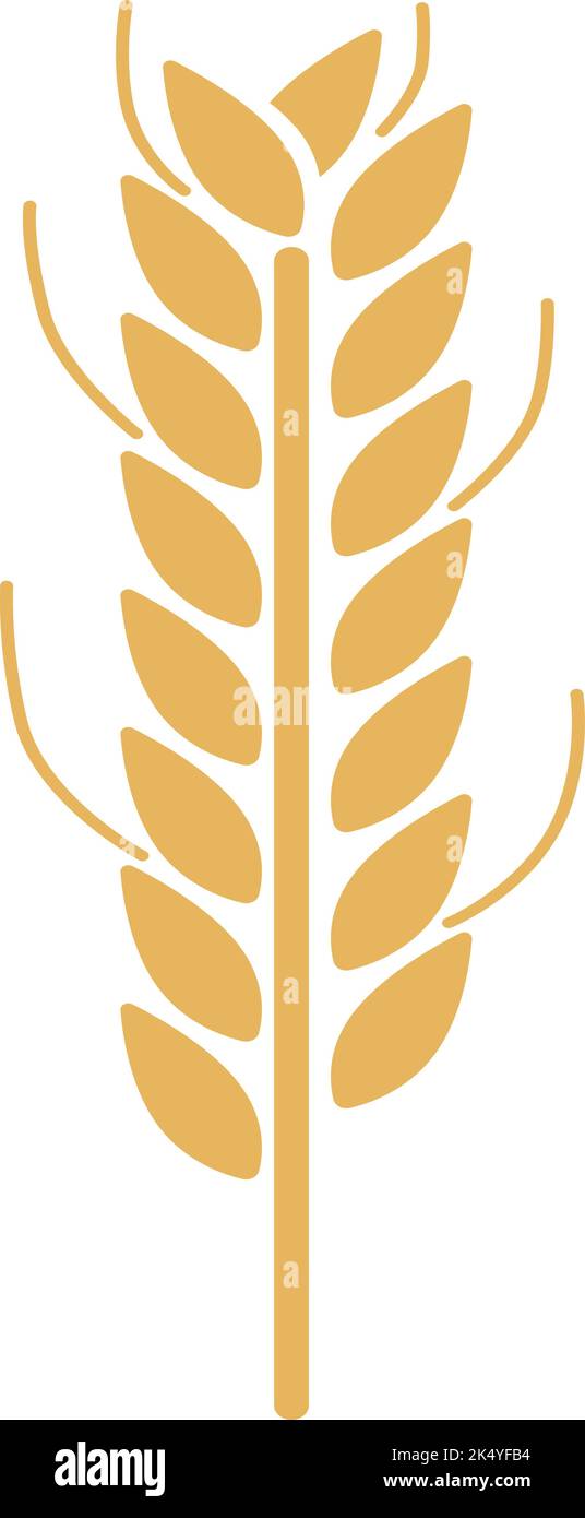 Wheat symbol. Yellow farm crop grain ear Stock Vector Image & Art - Alamy