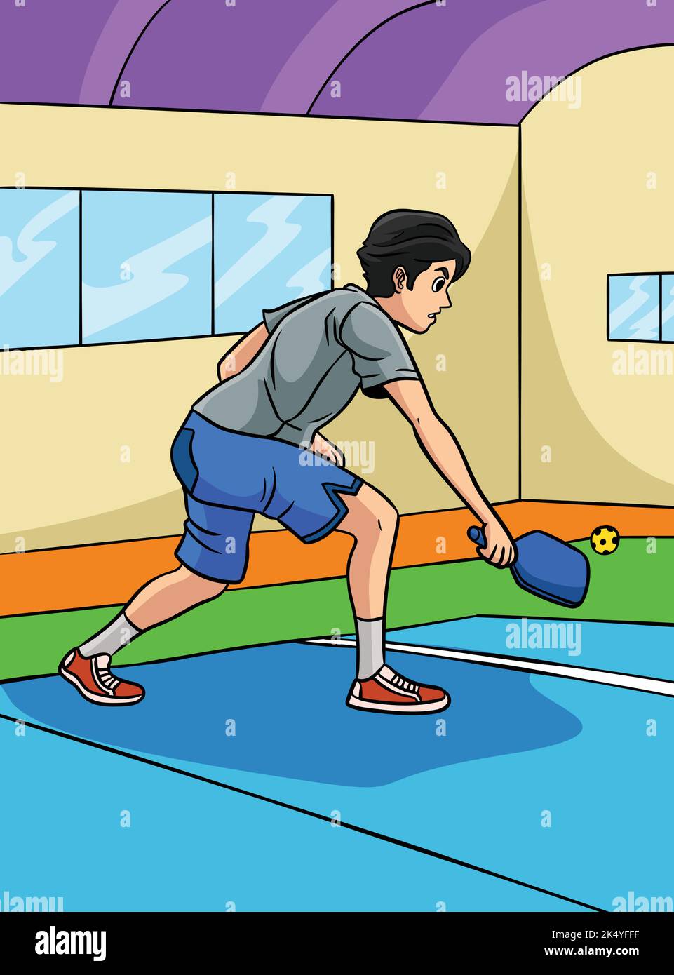 Pickleball Sport Colored Cartoon Illustration Stock Vector Image & Art ... Pickleball Sport Colored Cartoon Illustration Stock Vector Image & Art ...
