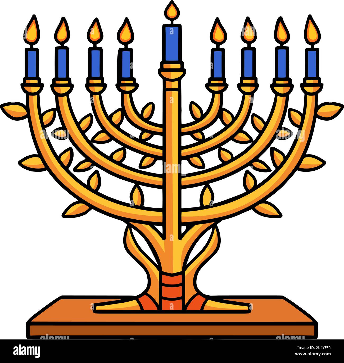 Hanukkah Menorah Cartoon Colored Clipart Stock Vector Image & Art - Alamy