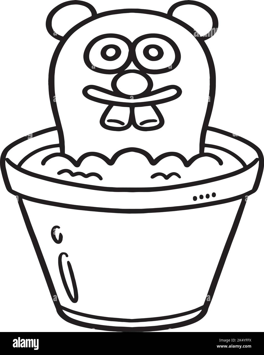Groundhog Day Treats Isolated Coloring Page Stock Vector Image & Art ...