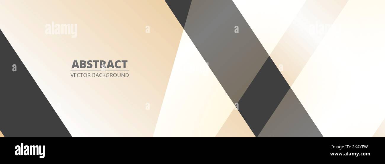 Beige modern geometric abstract wide banner. Cream color gradient ...