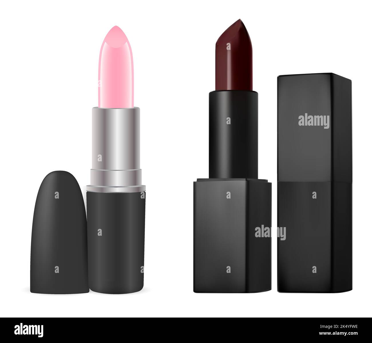 Lipstick mockup, makeup product container design. Glossy lip cosmetic ...