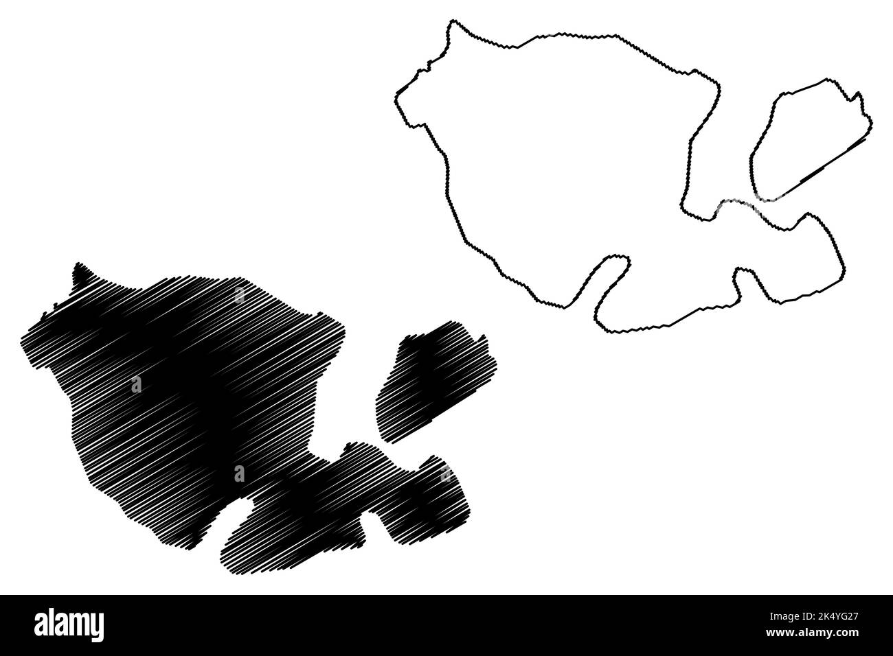 Vanikoro island (Solomon Islands, Pacific Ocean, Santa Cruz Islands) map vector illustration ...