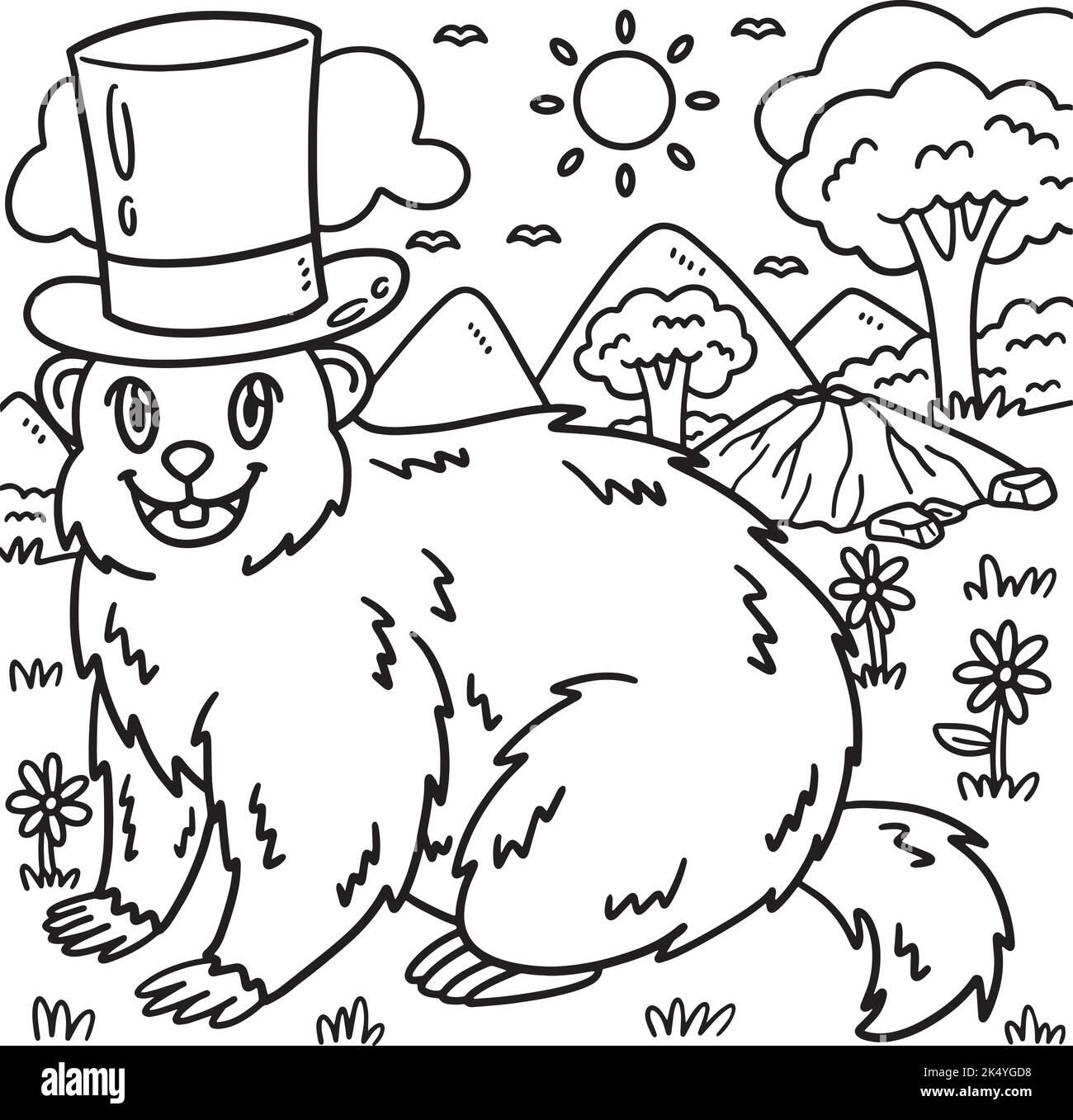 Groundhog with Top Hat Groundhog Day Coloring Stock Vector Image & Art ... Groundhog with Top Hat Groundhog Day Coloring Stock Vector Image & Art ...
