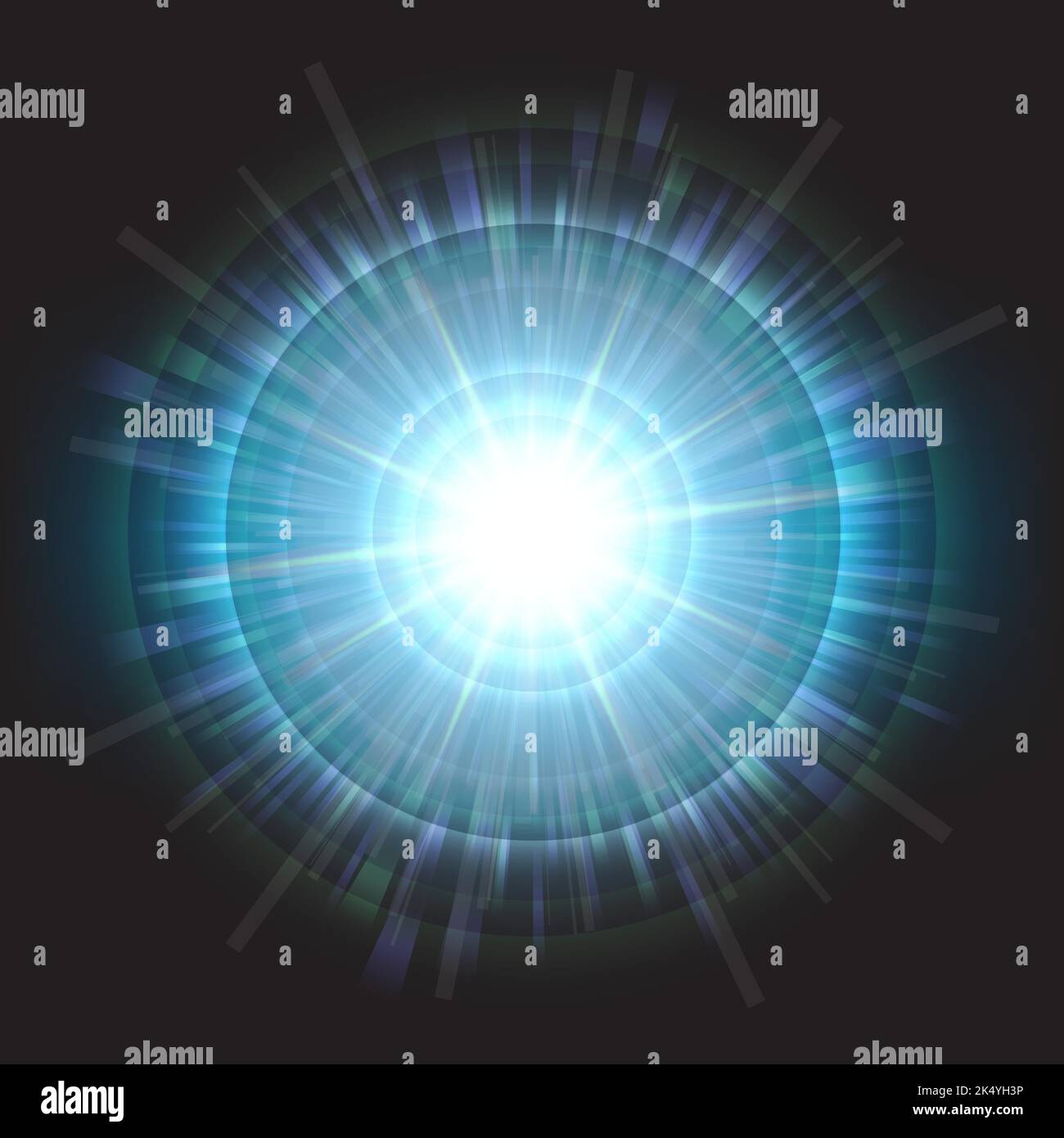 Blue explosion on dark background. Light burst background. Vector ...