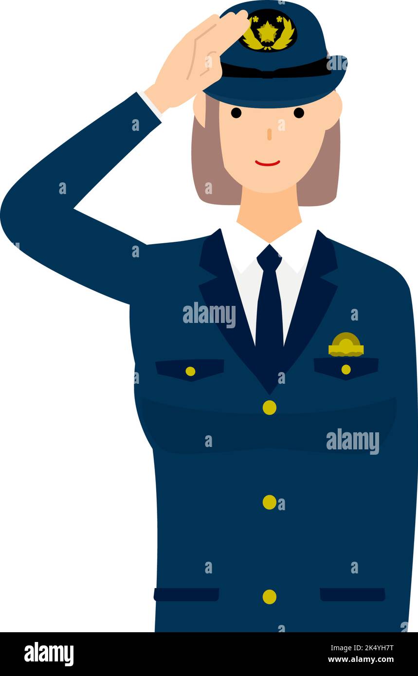 Young female police officer posing, Salute Stock Vector Image & Art - Alamy