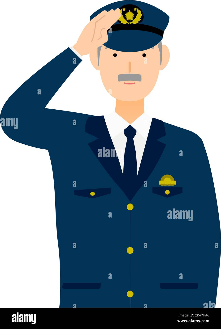 Senior male police officer posing, Salute Stock Vector Image & Art - Alamy