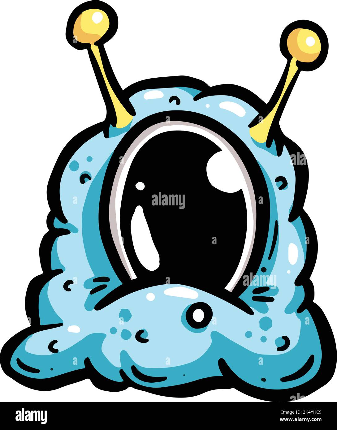 Pupa or Cocoon Style Blob Alien Cartoon Character with Antenna Stock ...